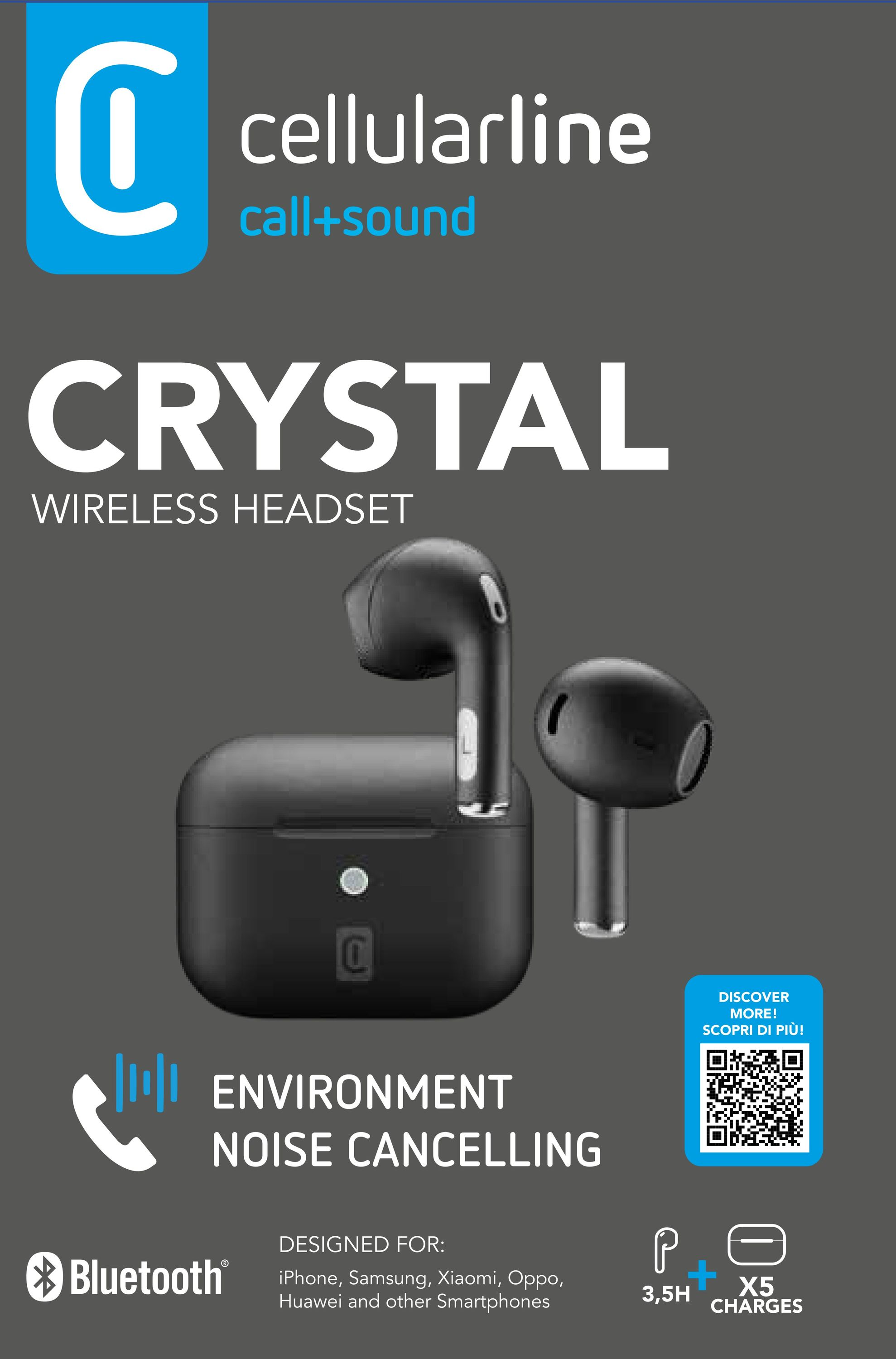 CELLULARLINE Crystal 4 ENC TWS Kulak İçi Bluetooth Kulaklık Siyah Fiyat ...