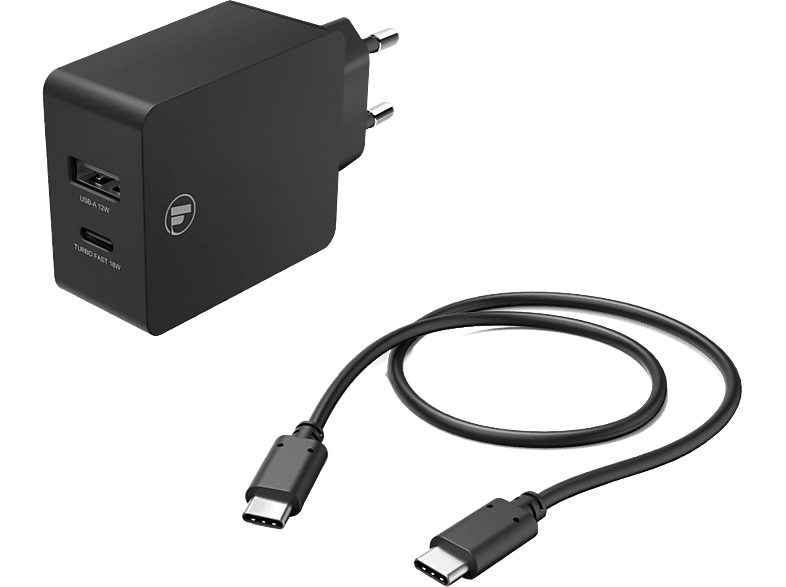 HAMA Oplader USB-A / USB-C PD/QC 30 W + USB-C-kabel Zwart (210521 ...