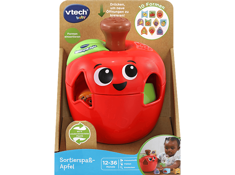 VTECH Sortierspaß-Apfel Sortierspielzeug, Rot/Mehrfarbig ...