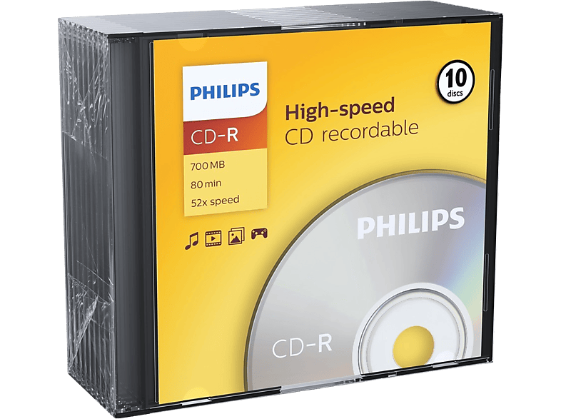 PHILIPS CD-R 80 52X SLIM (10) kopen? | MediaMarkt