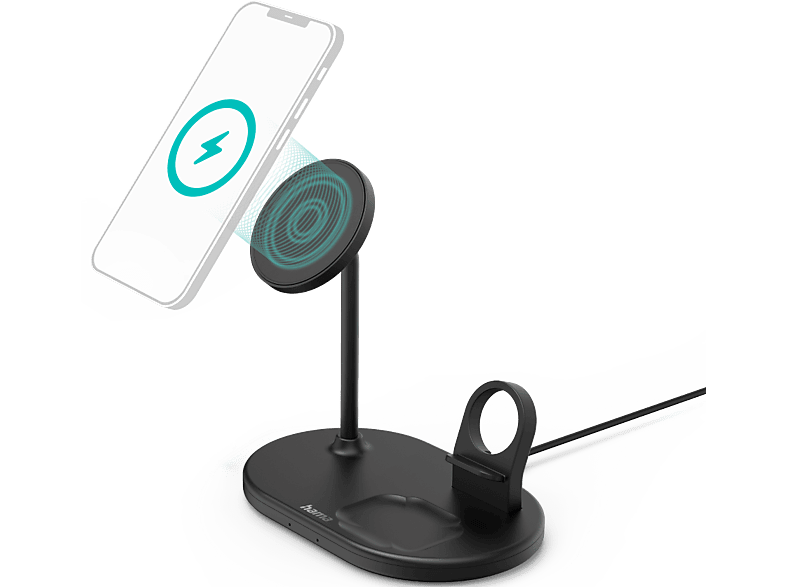 HAMA 3-in-1 draadloze laadstation met MagSafe 15 W Zwart (187272)