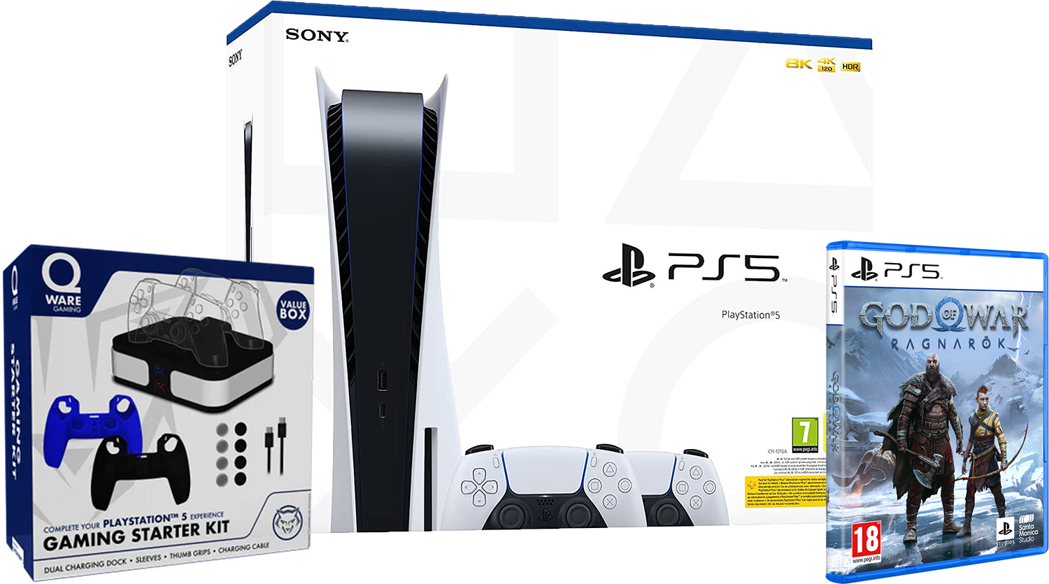 SONY PlayStation 5 Disk Edition Extra Controller + God of War: Ragnarök ...