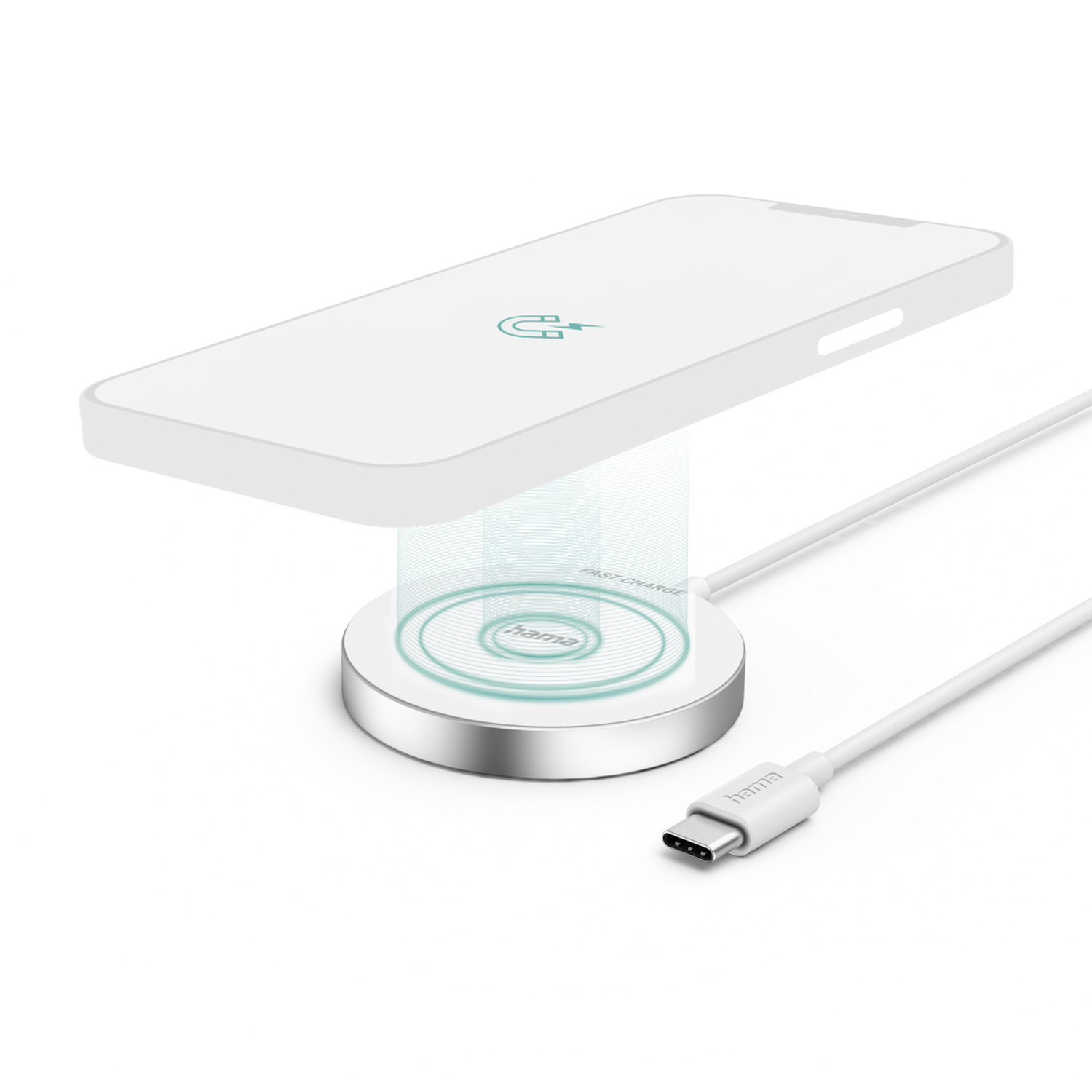 HAMA Draadloze lader MagCharge 15 W Wit (201681)
