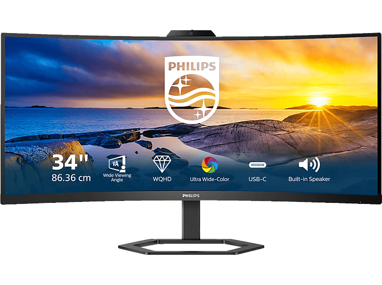 PHILIPS 34E1C5600HE 34 Zoll WQHD Monitor (4 ms Reaktionszeit Monitor ...