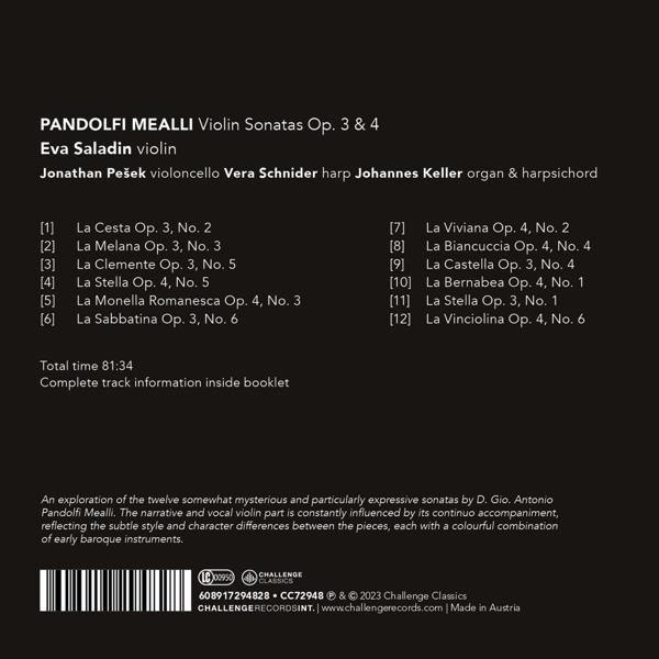 Eva Saladin | Pandolfi Mealli-Violin Sonatas op.3 And 4 - (CD) Eva ...