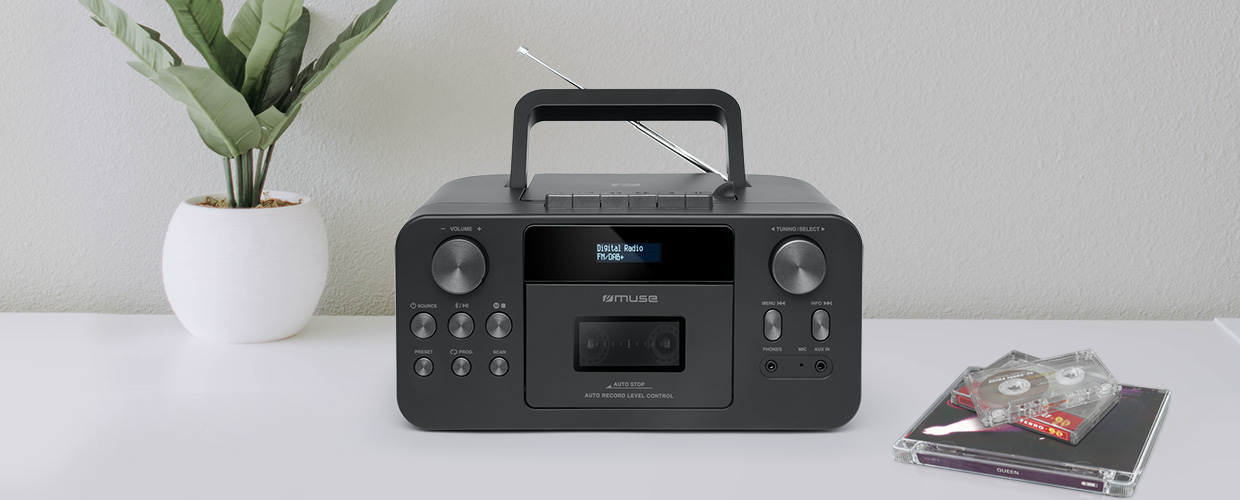 MUSE M-182 DB | DAB+ Radio mit CD und Kassette (DAB, DAB+, FM, Schwarz ...