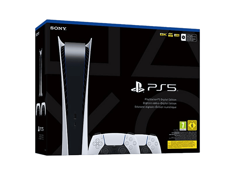 Consola Sony PS5 Digital Edition 825 GB 4K HDR Blanco 1 Mando