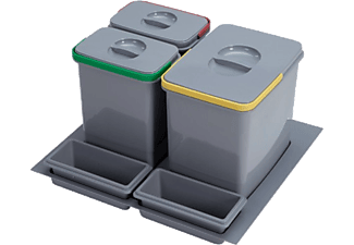 EKOTECH Beépíthető hulladékgyűjtő/kuka PRACTIKO 600 1x15 liter + 2x7 liter + 2 tartó ...