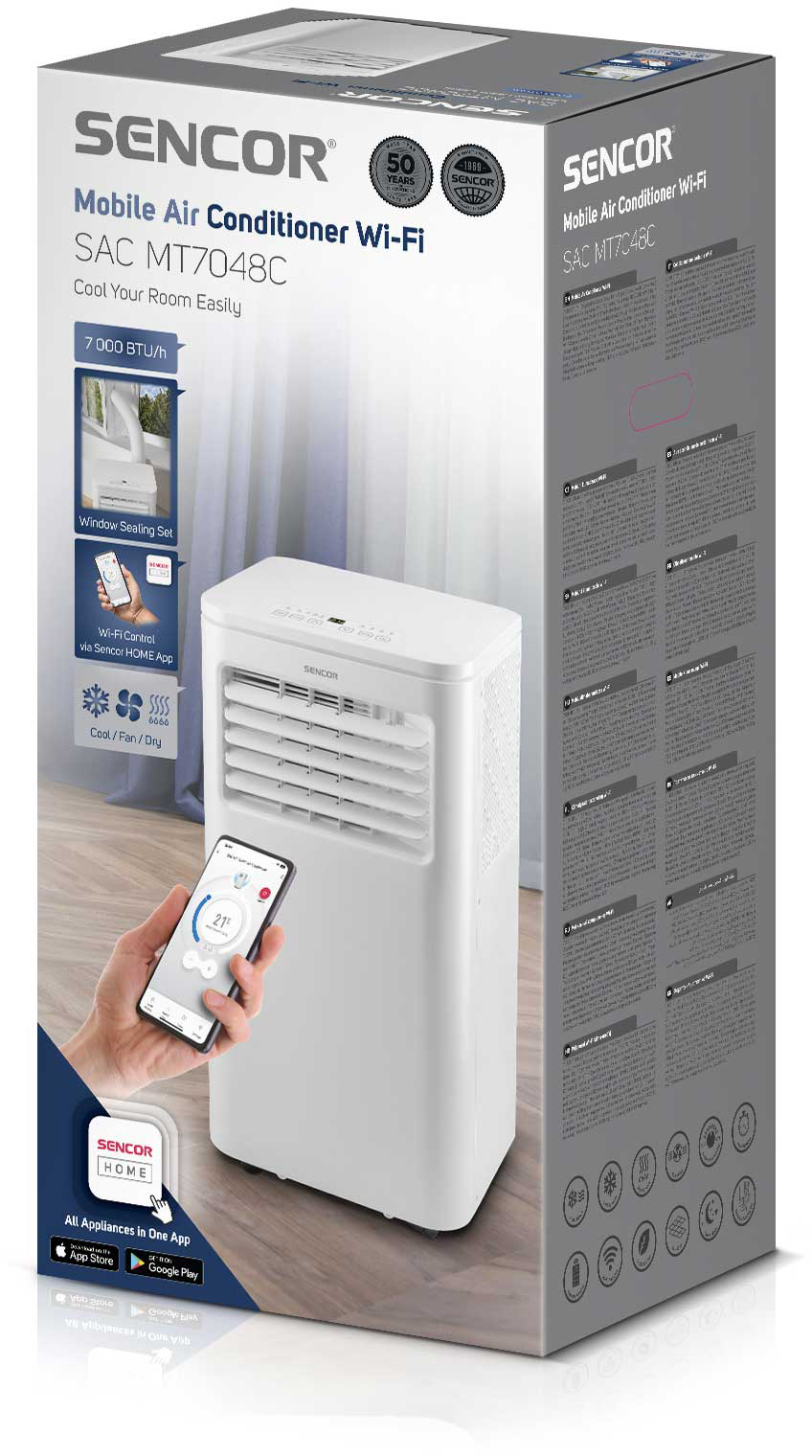 SENCOR SAC MT7048C Mobilklíma WI-FI, 760W, fehér | MediaMarkt