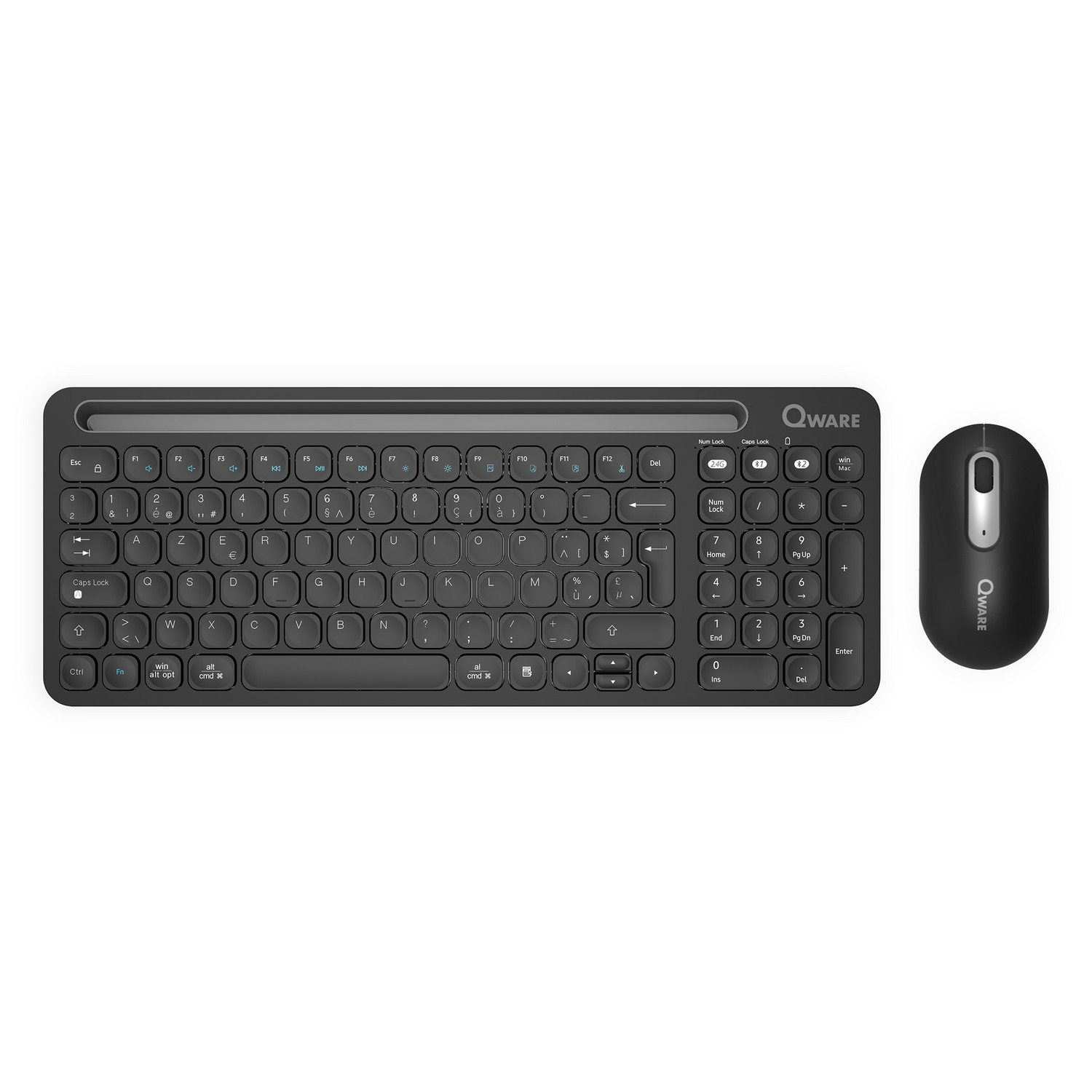 QWARE Clavier sans fil + souris Florence AZERTY (PCB-398BL)
