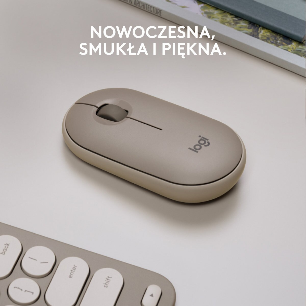 Mysz bezprzewodowa LOGITECH Pebble M350 Beżowy (Sand) 910-006751 ...
