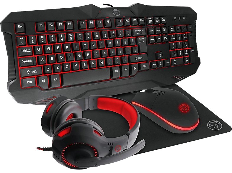 QWARE Gaming toetsenbord AZERTY + Gaming muis + Gaming muismat + Gaming ...