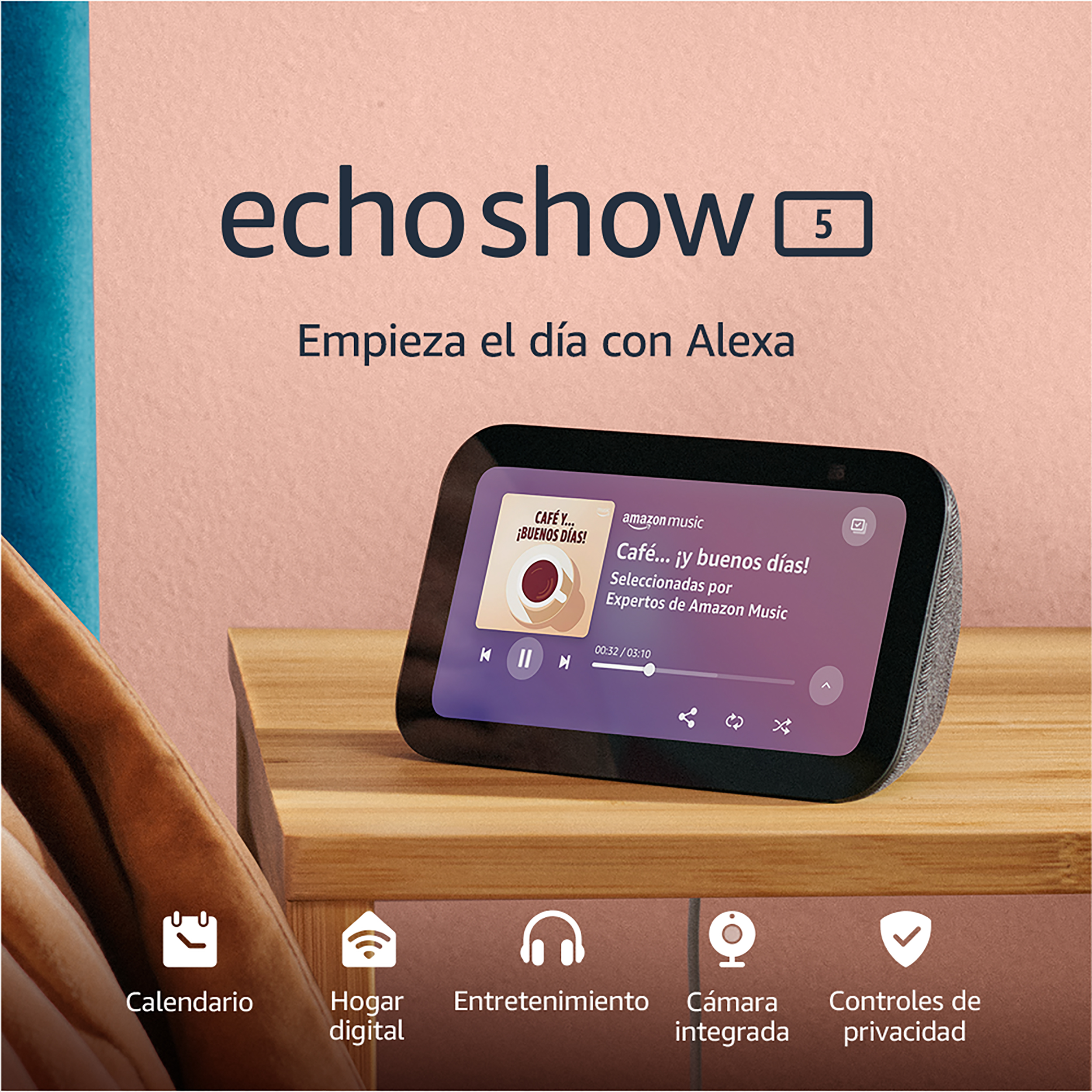 Pantalla inteligente con Alexa | Amazon Echo Show 5 (3.ª generación ...