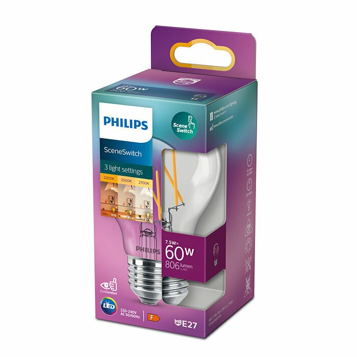 Żarówka LED PHILIPS Scene Switch 7,5-3-1,6W/806-320-150/E27 | MediaMarkt