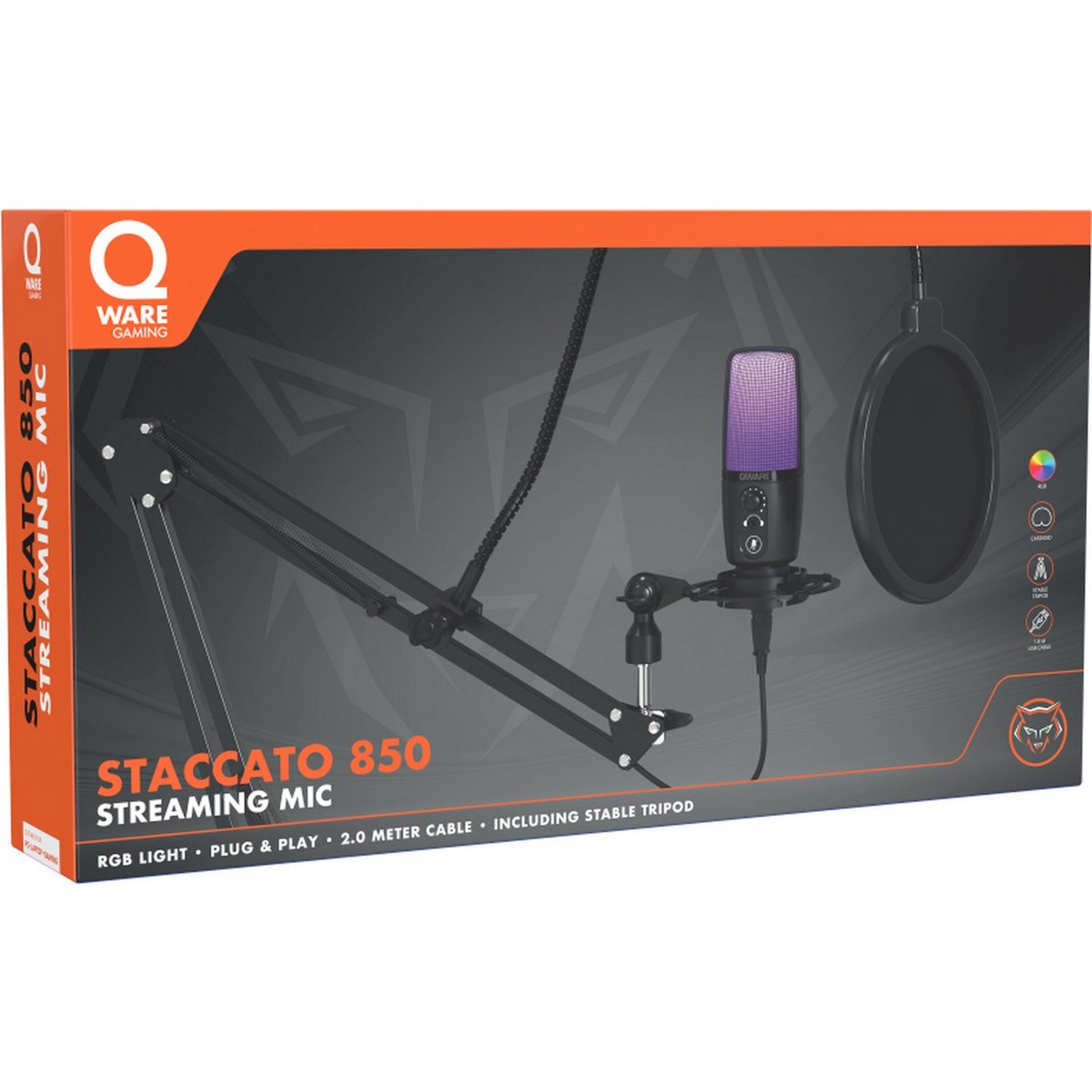 QWARE PC Gaming Micro Staccato Zwart (QW-GMI-850)