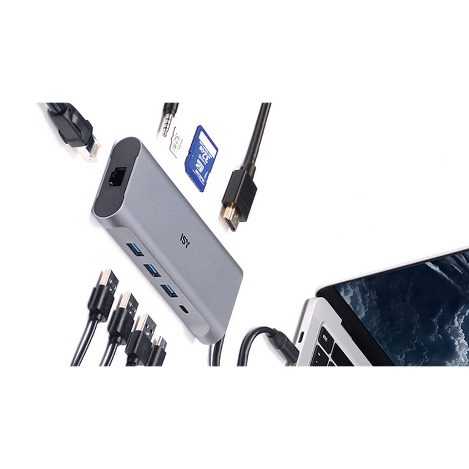 ISY Multipoort adapter USB-C Grijs (IAD-1025-1) | MediaMarkt