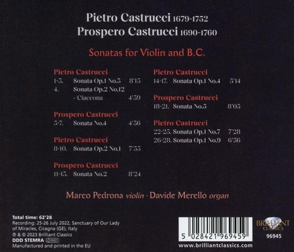Pedrona,Marco/Merello,Davide | Pietro And Prospero Castrucci:Sonatas - (CD) Pedrona,Marco ...