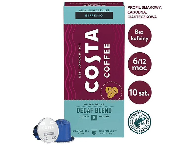 Kawa COSTA COFFE Decaf Blend 10szt. | sprawdź cenę i opinie w MediaMarkt
