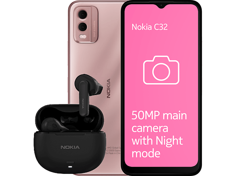 NOKIA C32 4G 64 GB Pink + Headset TWS122 (SP01Z01Z3054Y)
