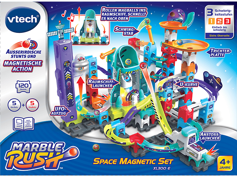 VTECH Marble Rush | Space Magnetic Set XL300 E Kugelbahn, Mehrfarbig ...