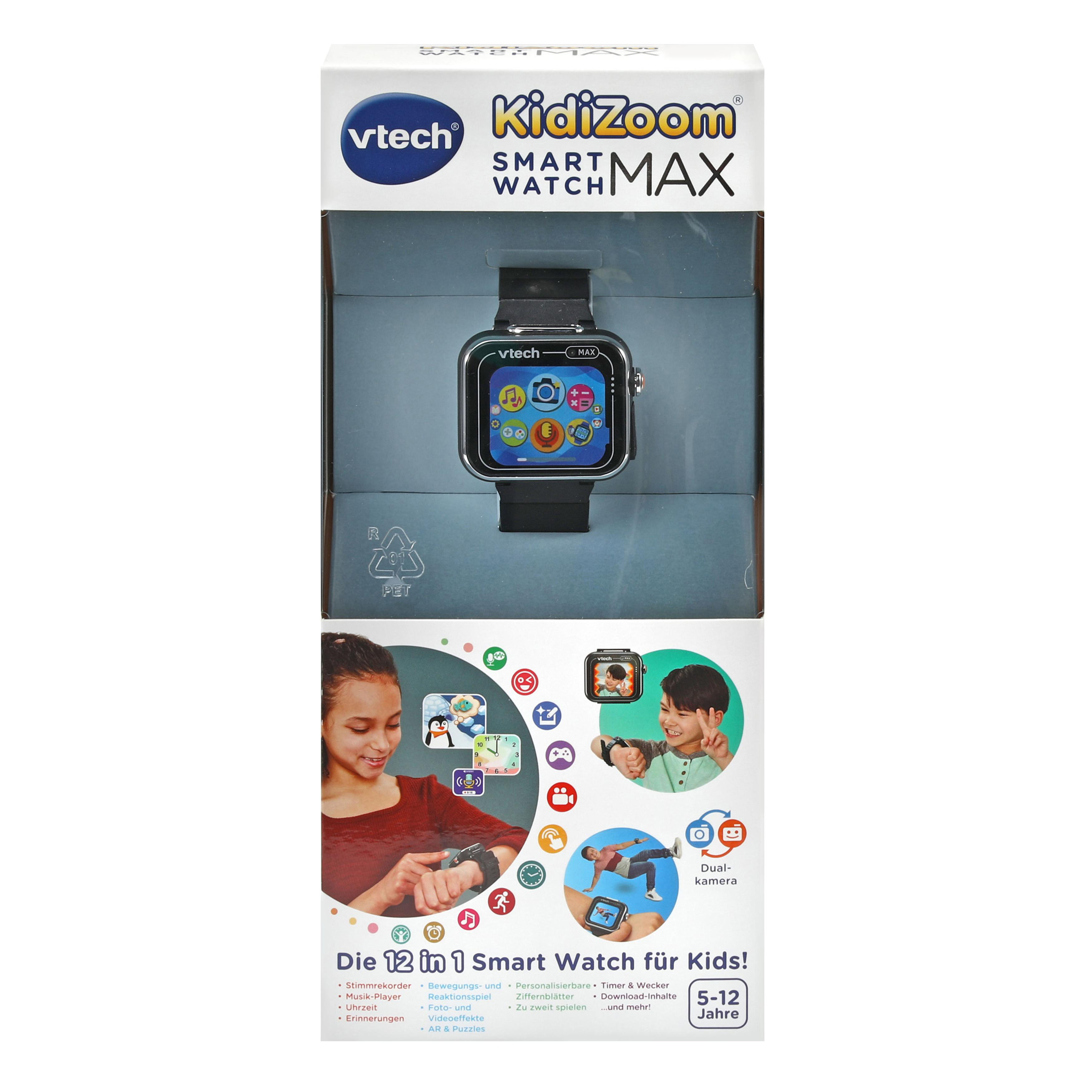 VTECH KidiZoom MAX schwarz Kinder-Smartwatch, Mehrfarbig Spiel ...