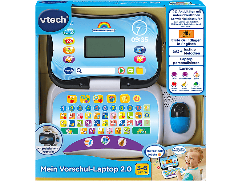 VTECH Mein Vorschul-Laptop 2.0 Spielzeugcomputer, Mehrfarbig Spiel ...