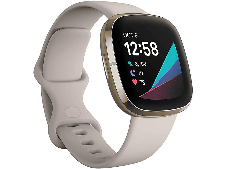 SmartWatch FITBIT Sense Biały (Lunar White/Soft Gold Stainless Steel ...
