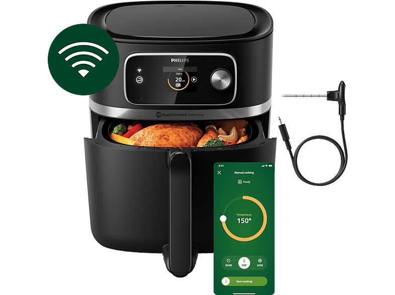 PHILIPS HD9880/90 Airfryer 7000 Series Kombi XXL Heißluftfritteuse inkl ...