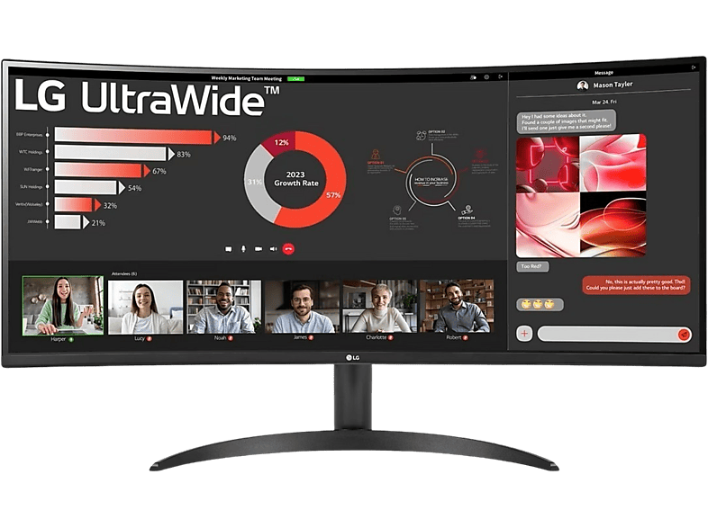 LG Computerscherm 34WR50QC-B 34" UltraWide QHD 100 Hz Curved (34WR50QC ...