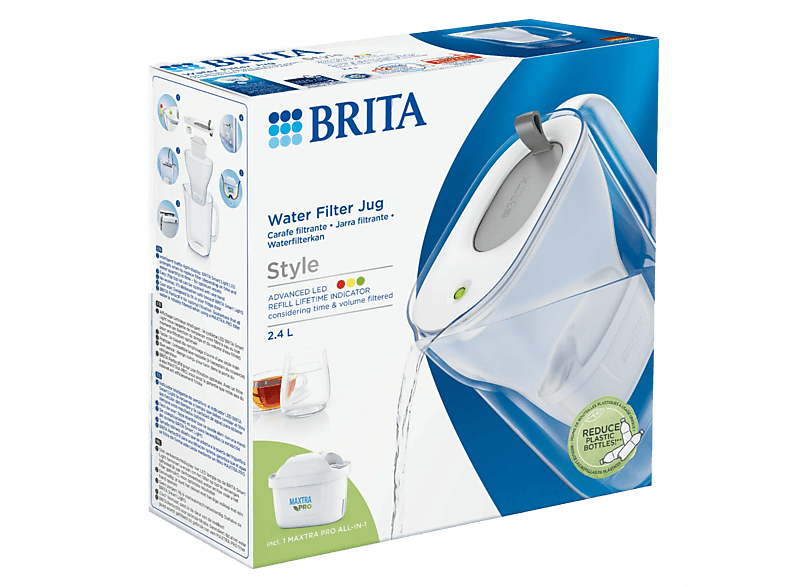 BRITA Waterfilterkan Style Cool Grey | MediaMarkt