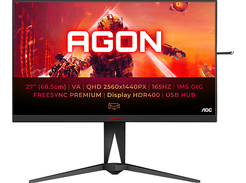 AOC AG275QXN 27 Zoll QHD Gaming Monitor 1 ms Reaktionszeit 165 Hz | SATURN