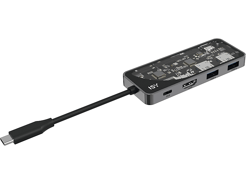 ISY IAD 1028-2 Power Delivery 4-in-1-USB-C Multiport Adapter, Silber ...