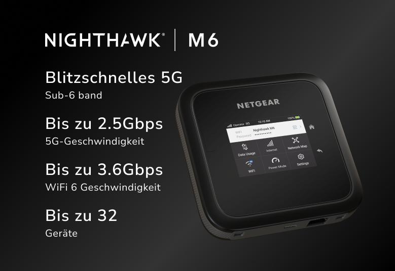NETGEAR Nighthawk M6 WLAN-Router, LTE-A / 5G NR, WiFi 6, 2.5Gbps, Nano ...