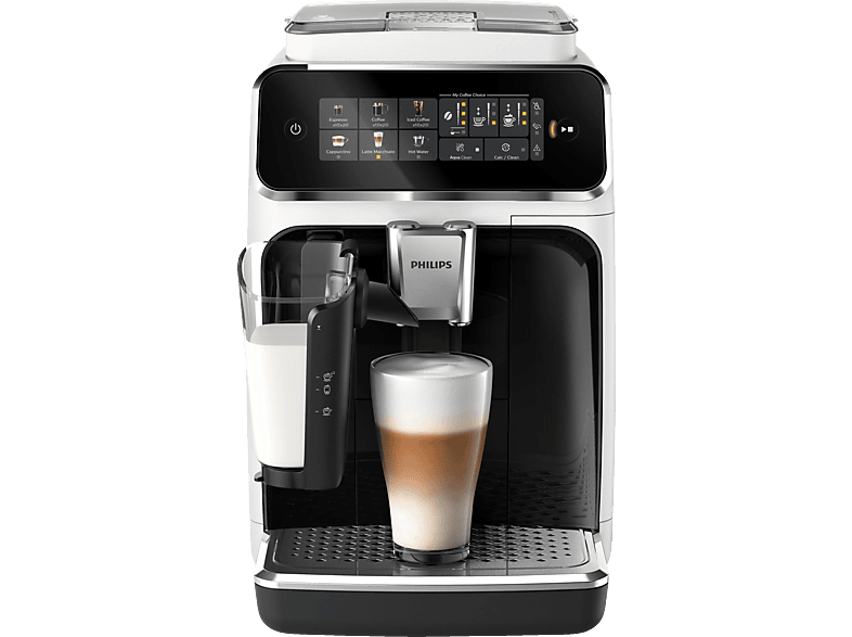 PHILIPS EP3343/50 Serie 3300 LatteGo 6 Kaffeespezialitäten Kaffeevollautomat (Weiß/Klavierlack ...