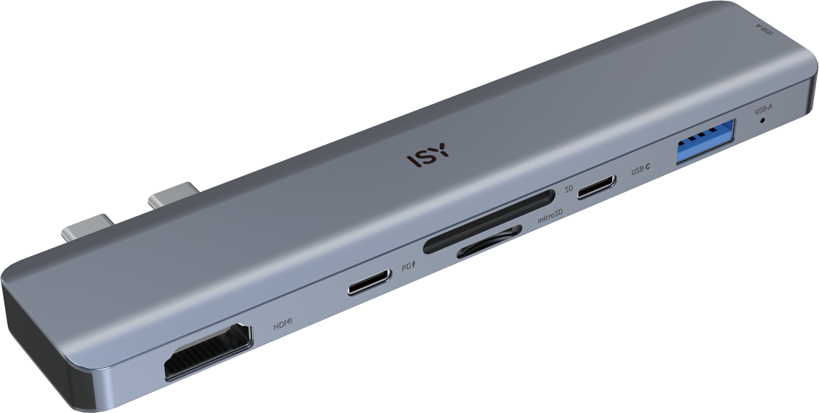 ISY Docking station Dual USB-C Meerpoorts PD (IAD-1021-1)
