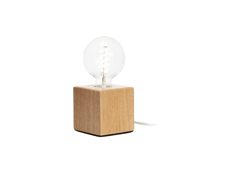 HQ-POWER Socle de lampe Cubique E27 Chêne (V-STAND-CUB-OAK)