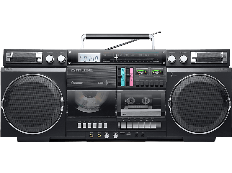 MUSE M-380 GB hordozható kazettás rádió, fekete | MediaMarkt