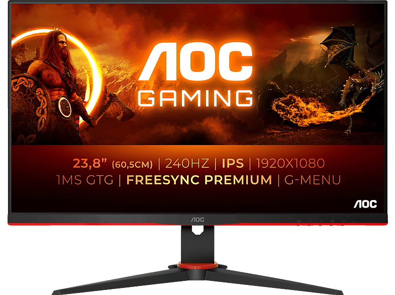 AOC 24G2ZE/BK 24 Zoll Full-HD Gaming Monitor (0,5 ms Reaktionszeit ...