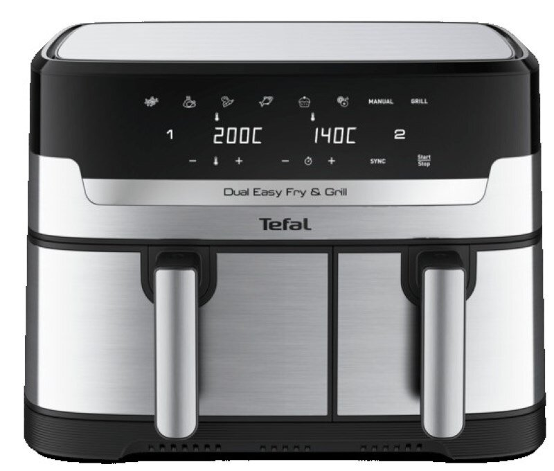 Frytownica beztłuszczowa TEFAL EY905D10 DUAL EASY FRY & GRILL SS EU ...