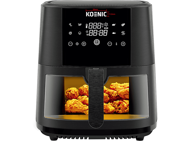 KOENIC KAF 71523 B XXL Heißluftfritteuse (7,2 l, 1500 Watt, Schwarz ...