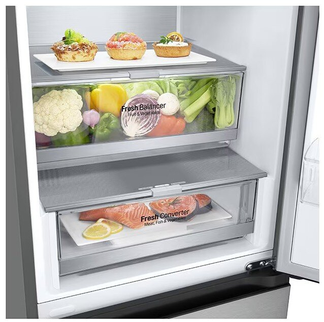 Lodówka LG GBV7280CMB 203cm No Frost Fresh Balancer Metal Fresh Srebrna ...