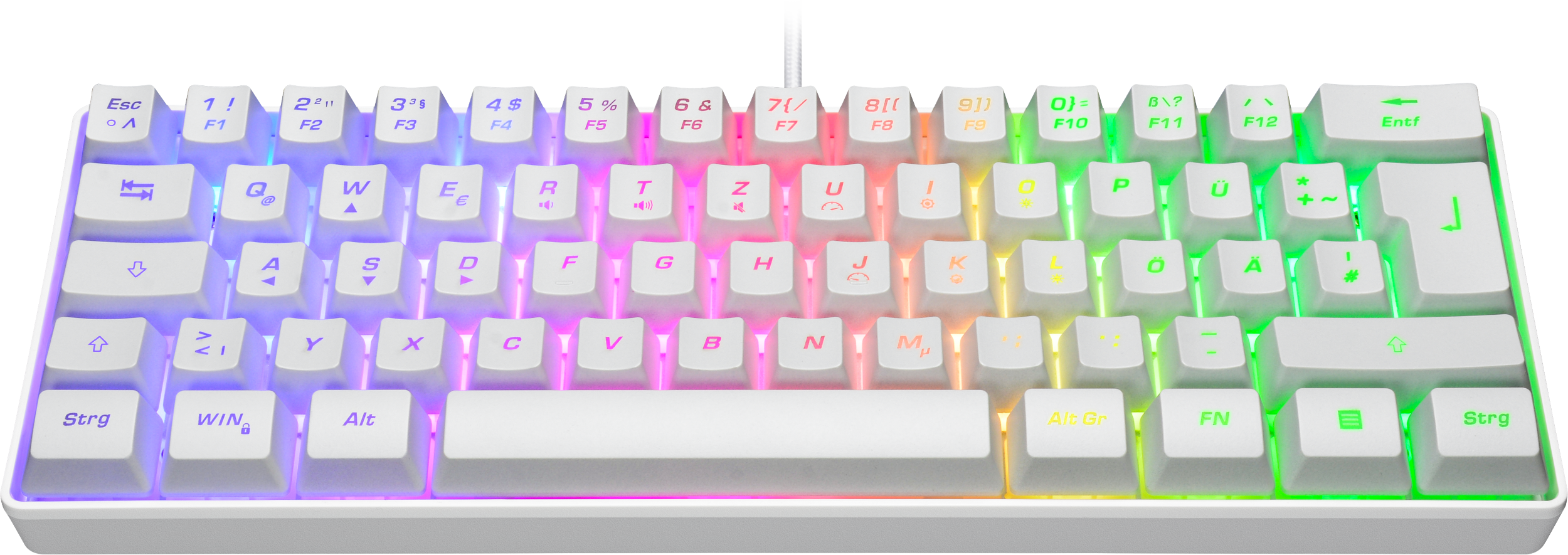 ISY IGK 3500 Gaming Tastatur, USB-A, Tenkeyless, QWERTZ, RGB, Weiß ...