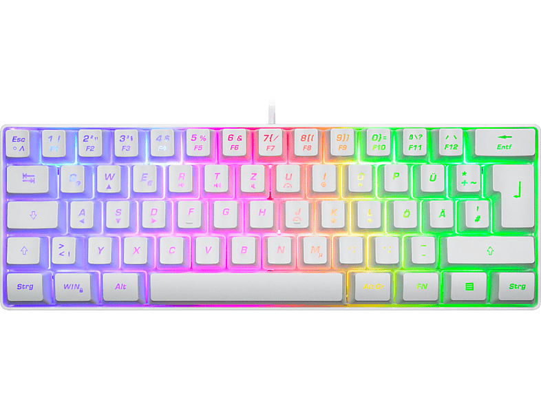 ISY IGK 3500 Gaming Tastatur, USB-A, Tenkeyless, QWERTZ, RGB, Weiß ...