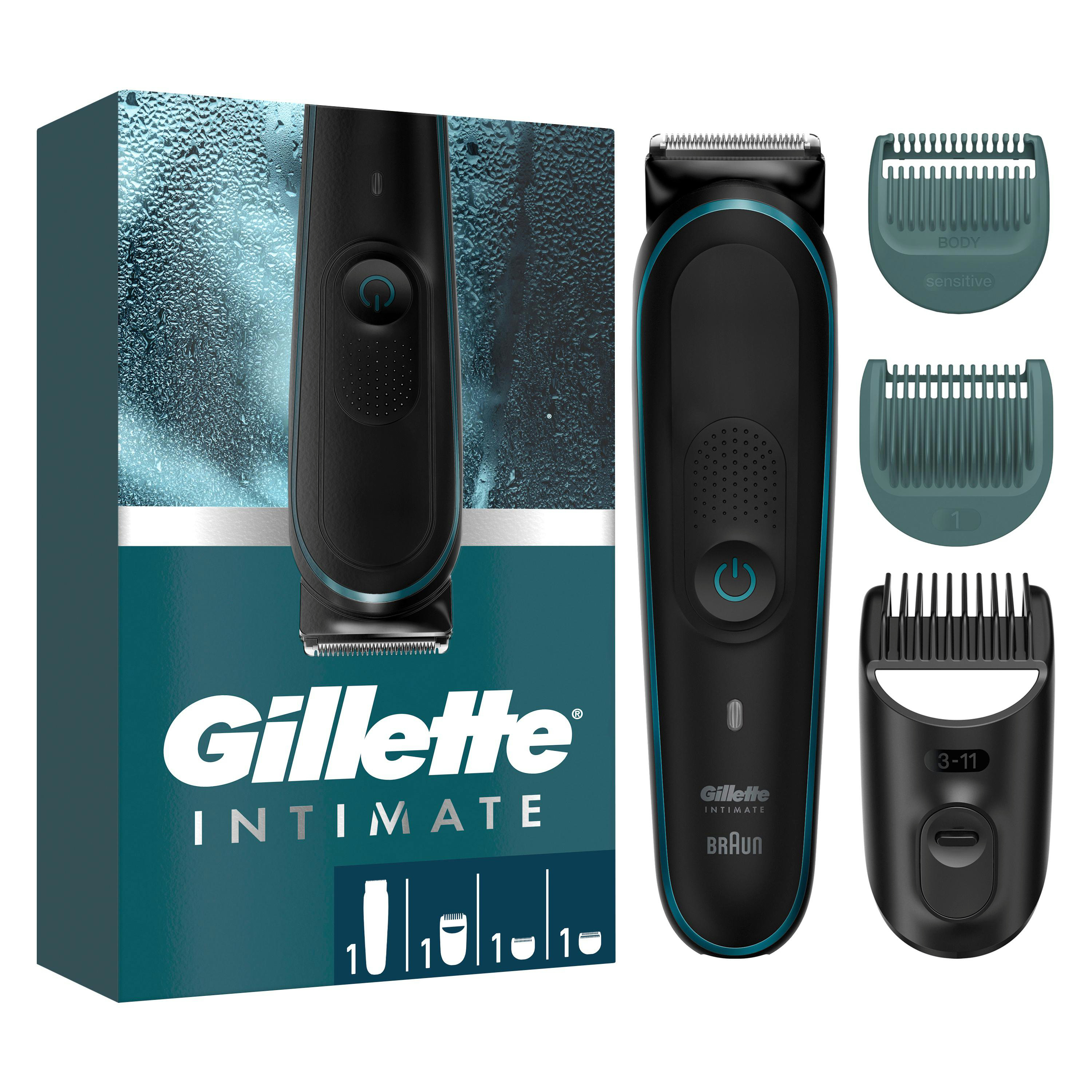 BRAUN Gillette Intimate i5 Elektrischer Trimmer, Schwarz, Akkubetrieb ...