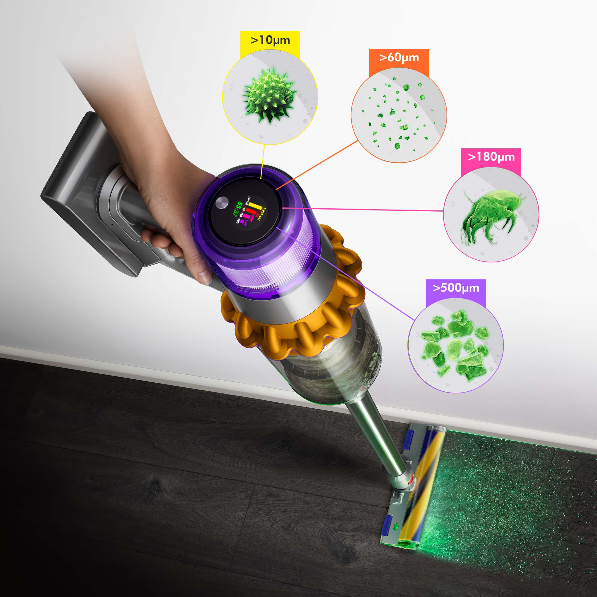 DYSON 446986-01 SV47 V15 Detect Absolute vezeték nélküli porszívó, 660W ...