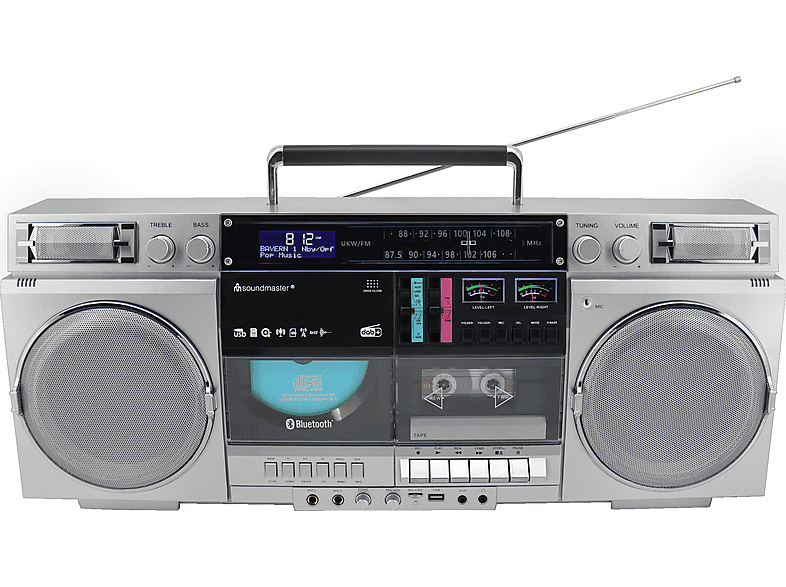 SOUNDMASTER 1980s Style Ghetto Blaster mit DAB+/UKW-Radio, CD/MP3 ...