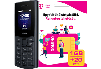 NOKIA 110 4G (2023) DualSIM Sötétkék Kártyafüggetlen Mobiltelefon + Telekom Domino kártya ...