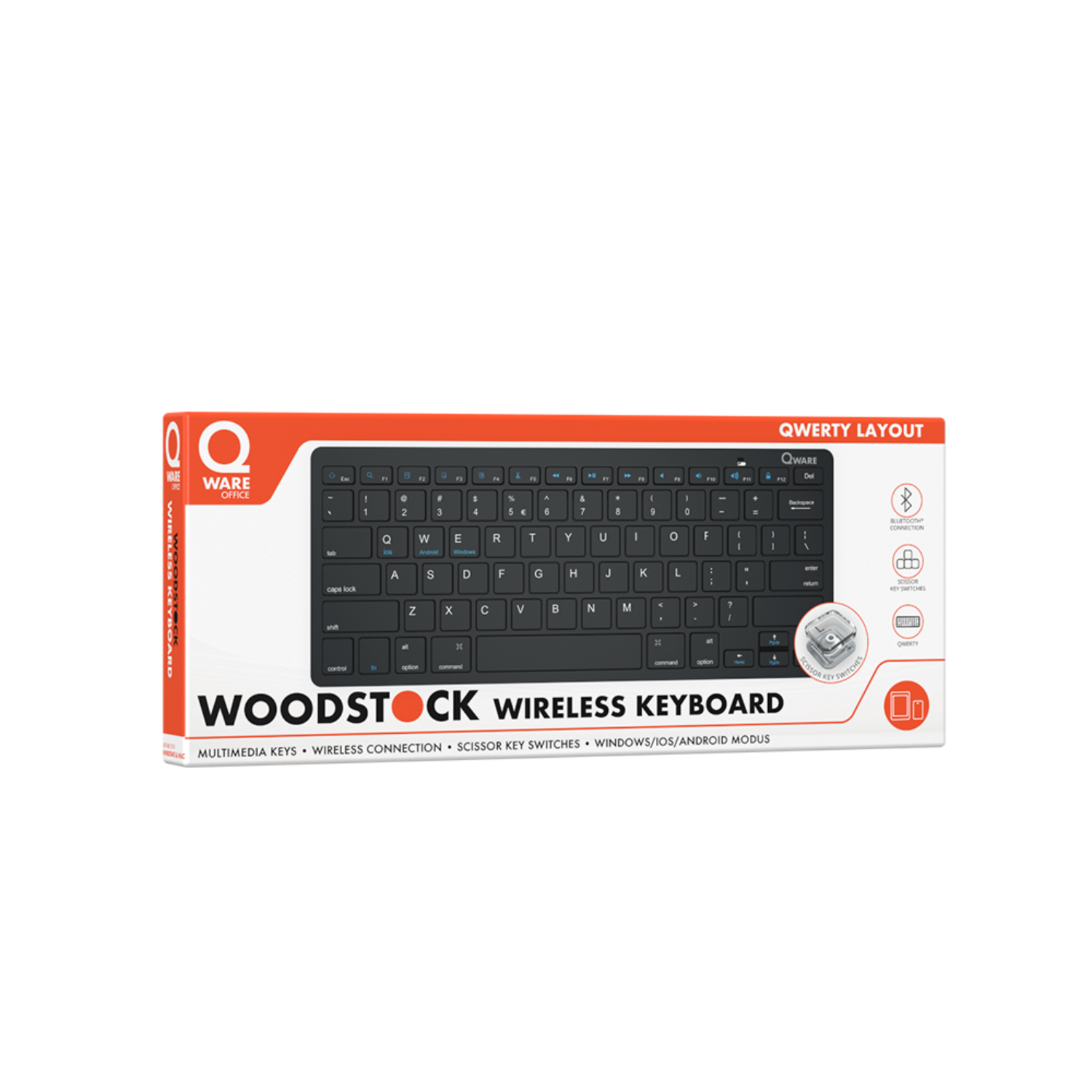 QWARE Woodstock Draadloos Toetsenbord | Zwart | MediaMarkt