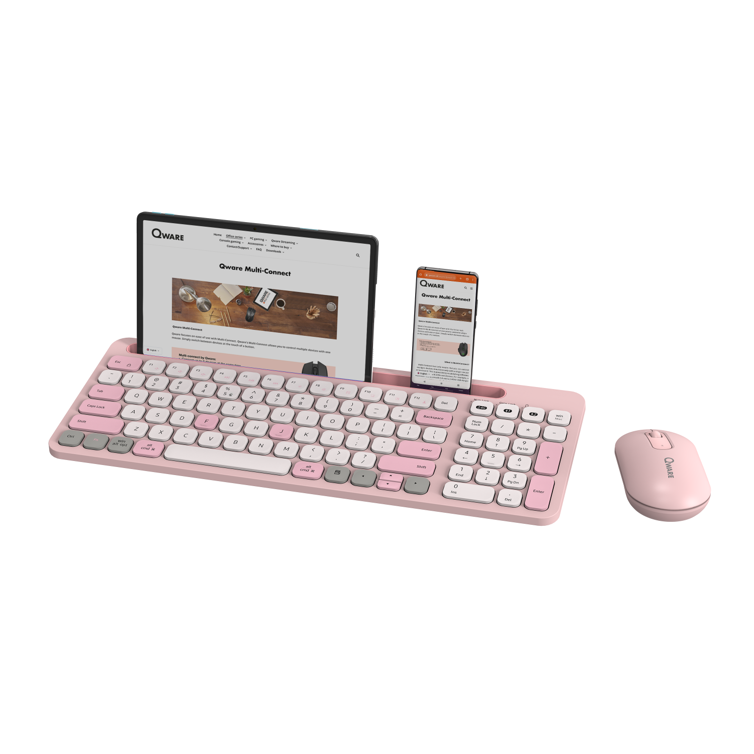 QWARE Florence Draadloze Muis & Toetsenbord | Roze kopen? | MediaMarkt