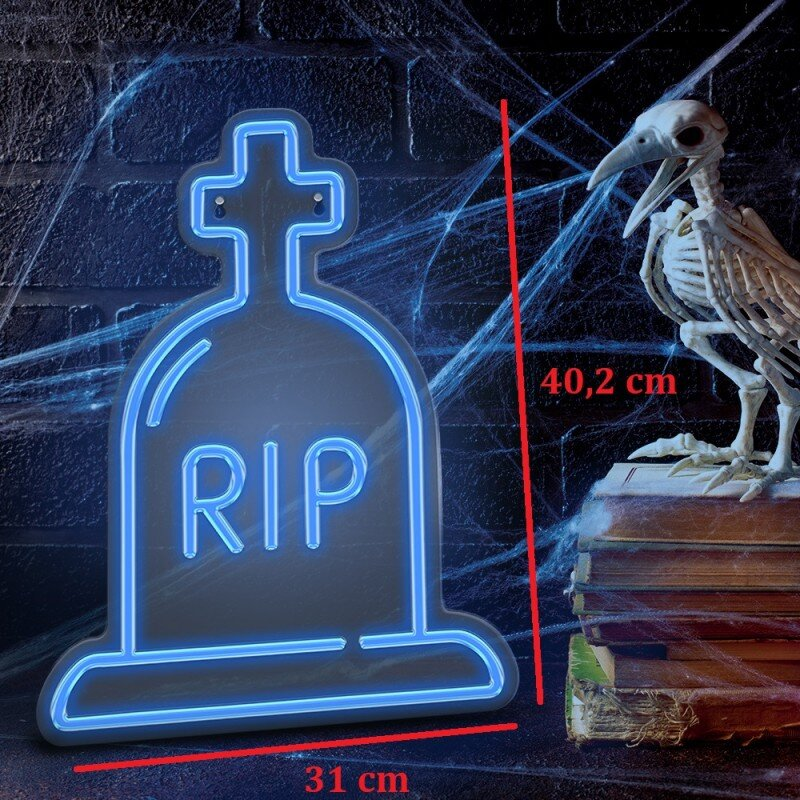 Neon FOREVER TF1 Plexi LED RIP Nagrobek Niebieski USB 5V 1A Ściemniacz ...